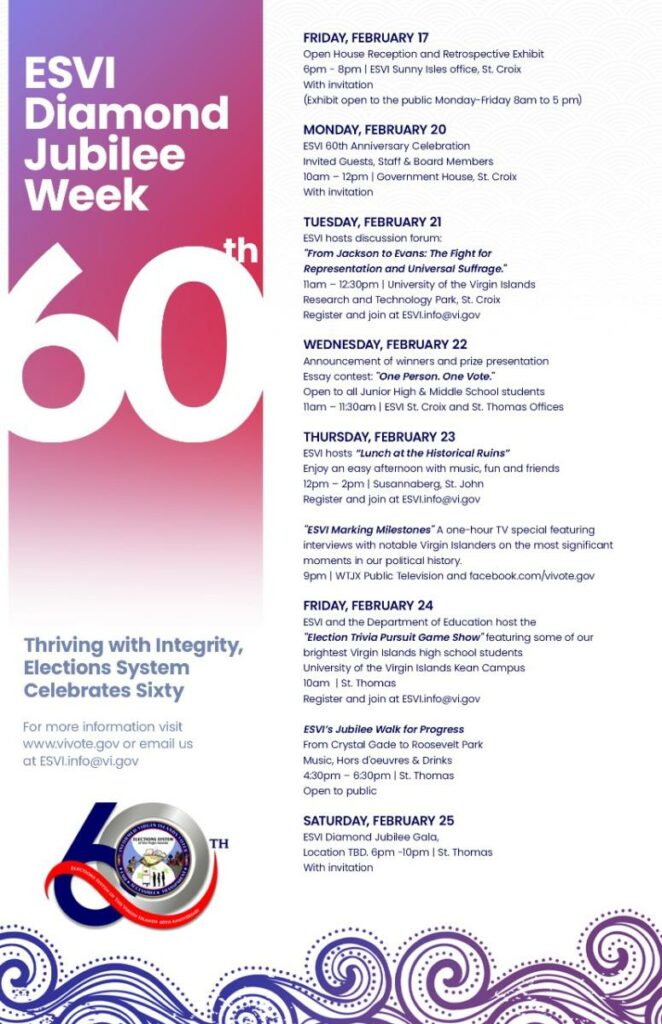 ELECTIONS SYSTEM OF THE VIRGIN ISLANDS TO CELEBRATE THEIR DIAMOND ...